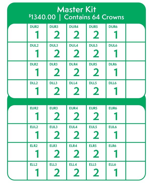 NuSmile Signature Posterior Pediatric Crowns Master Kit